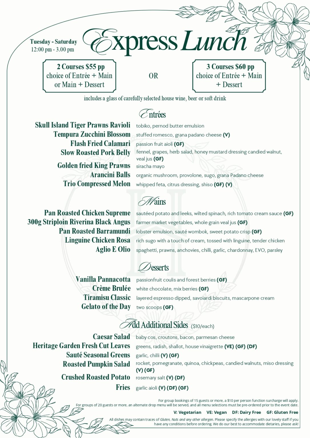 Explore Exquisite Delights | Heritage House Restaurant Menu